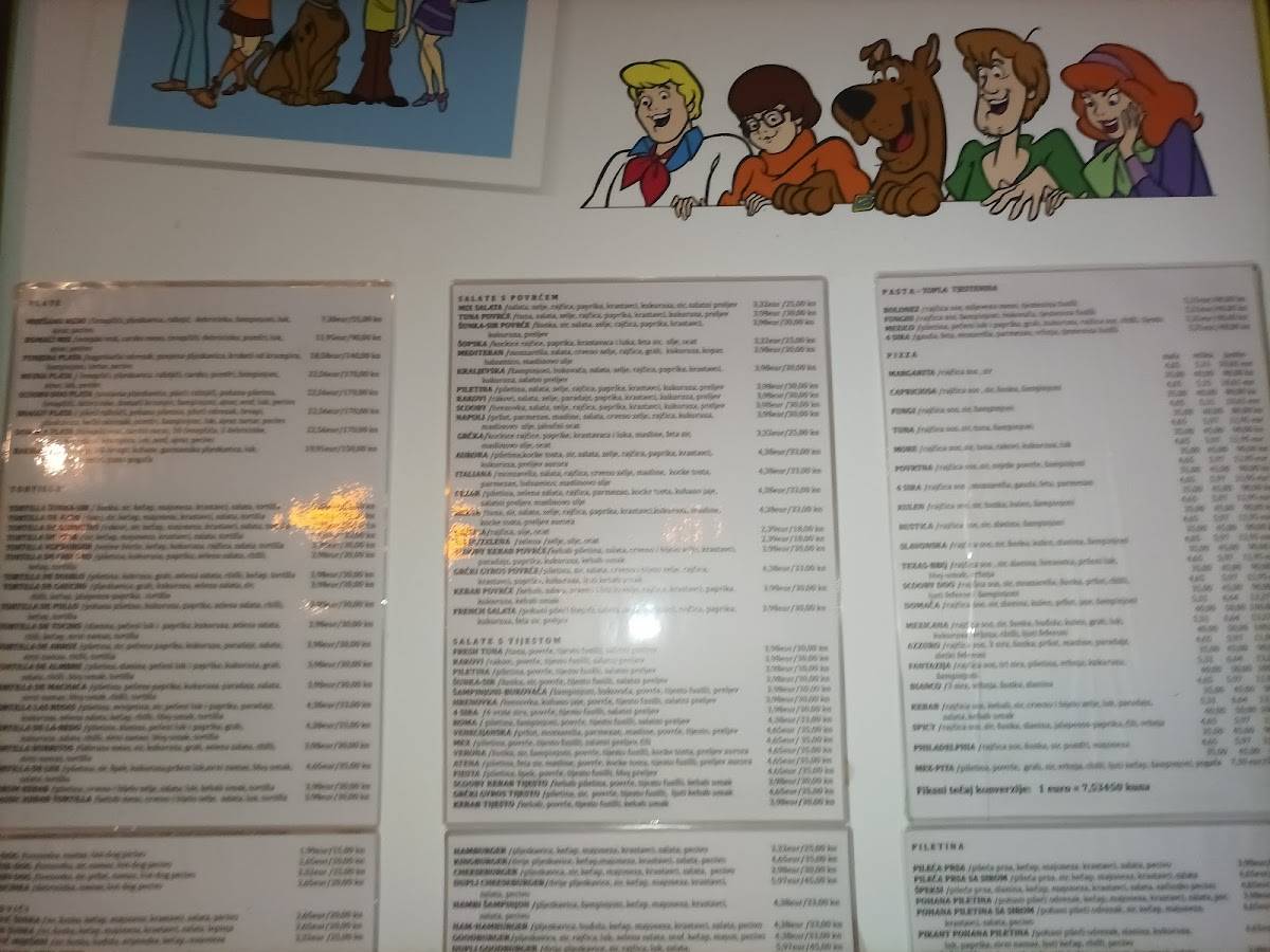 Menu da Fast Food Scooby Doo, Karlovac