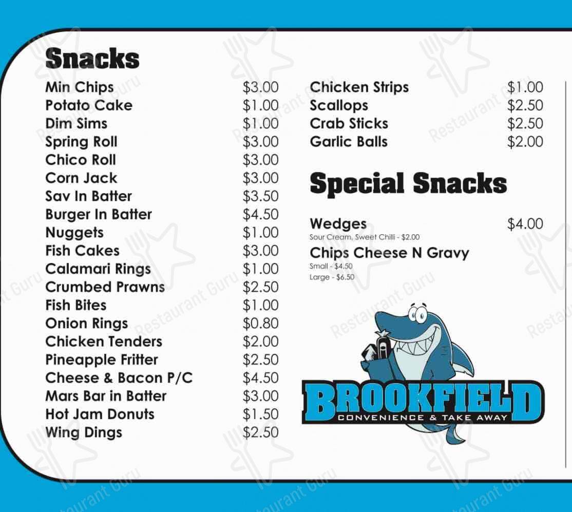 Menu at Brookfield Convenience & Takeaway fast food, Brookfield