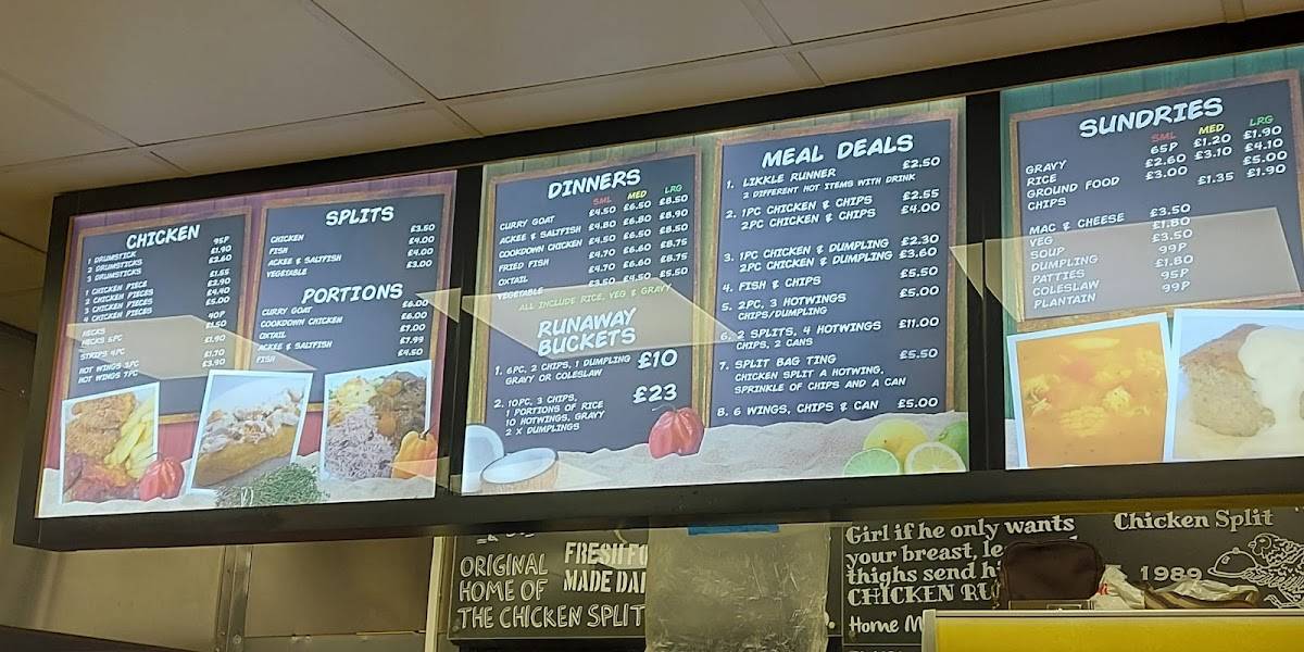 Menu at Chicken Run Manchester fast food, Manchester, 6 Yarburgh St