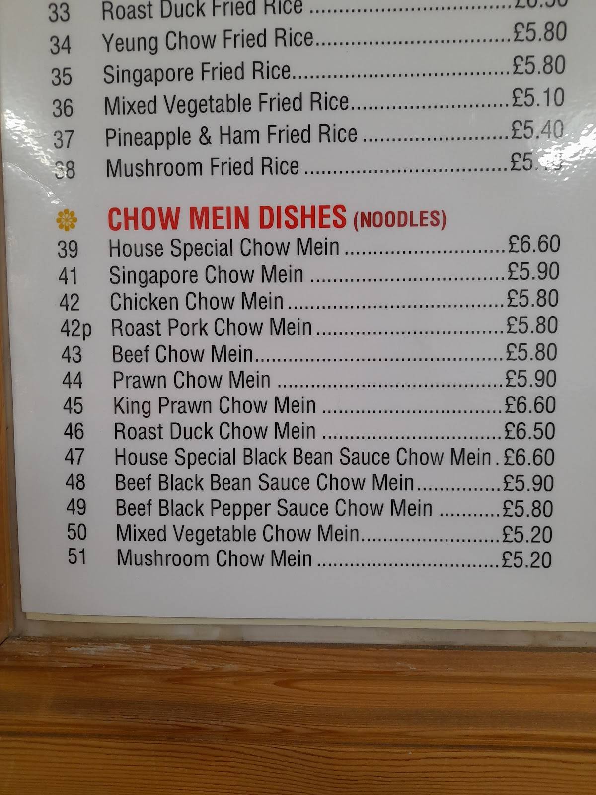 Menu at Chinese First fast food, Withernsea