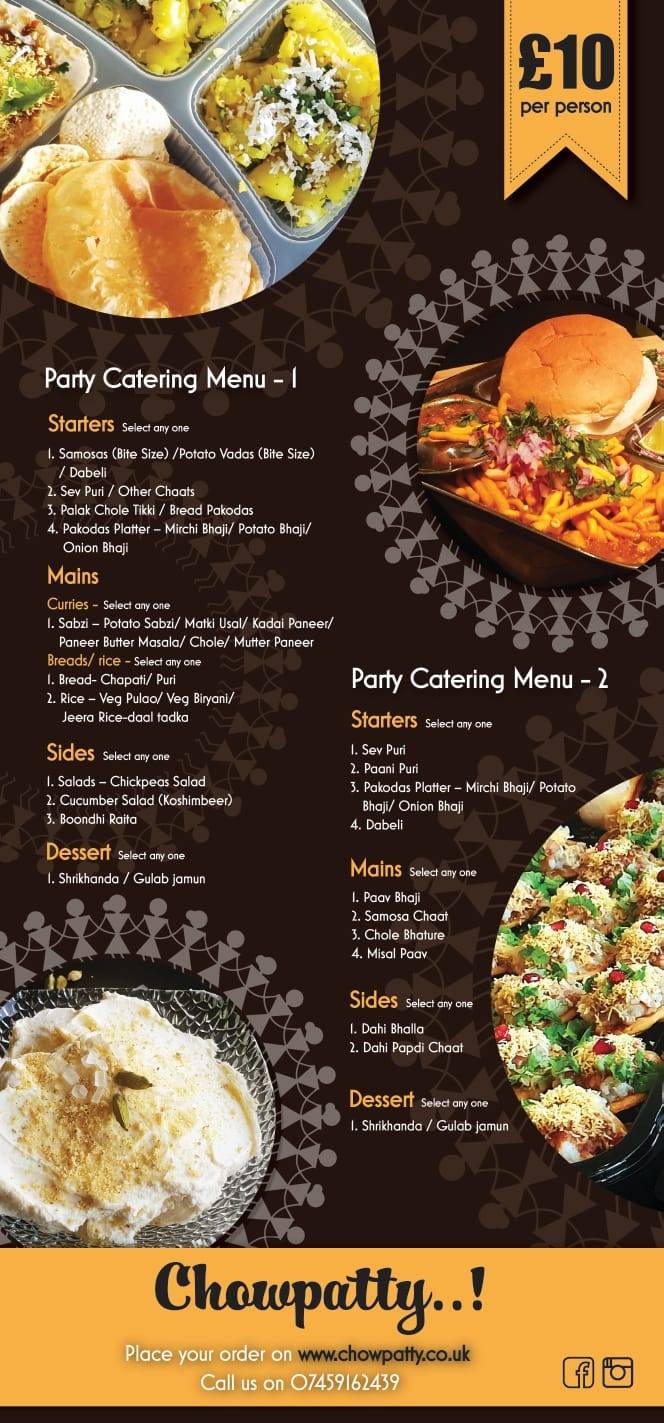 Menu at Chowpatty - Authentic Indian Street Food (Mile End) fast food ...