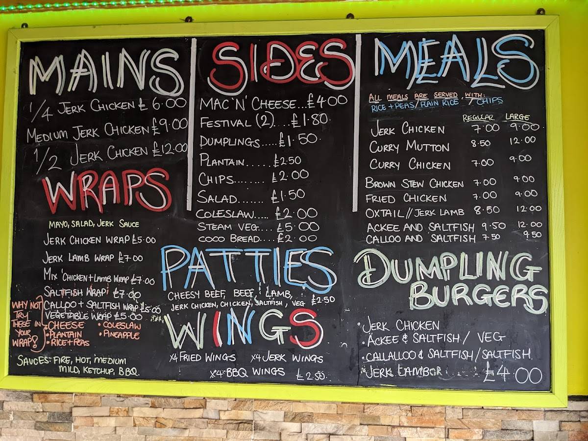 Menu at Cool Runnings - Jerk Centre fast food, Wembley, 44 Harrow Rd
