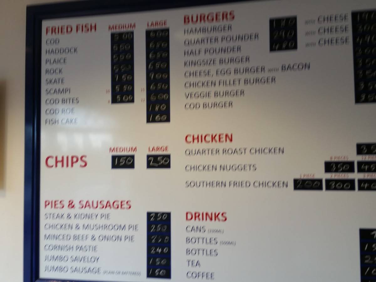 Menu at Danny's Traditional Fish & Chips fast food, Coulsdon, 5 The ...