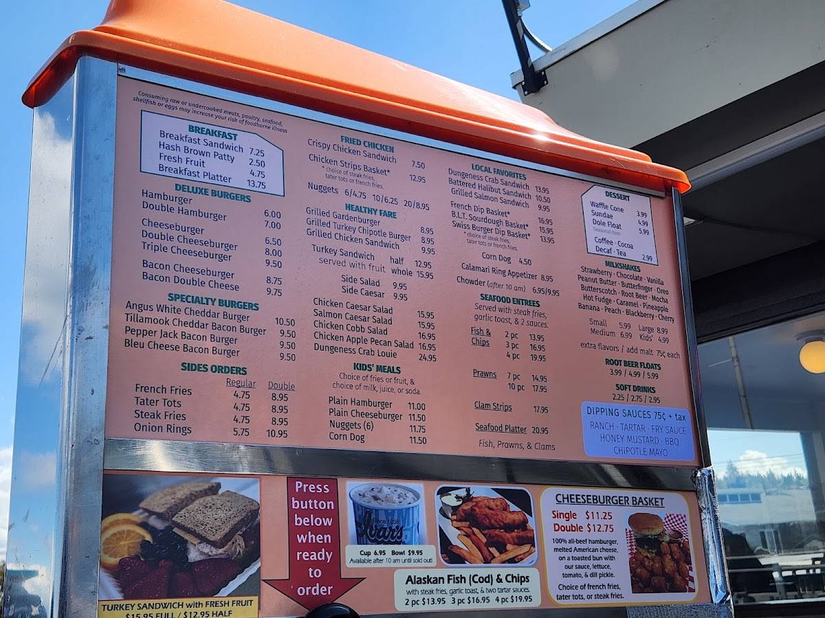 Menu at Fidalgo Drive-In fast food, Anacortes