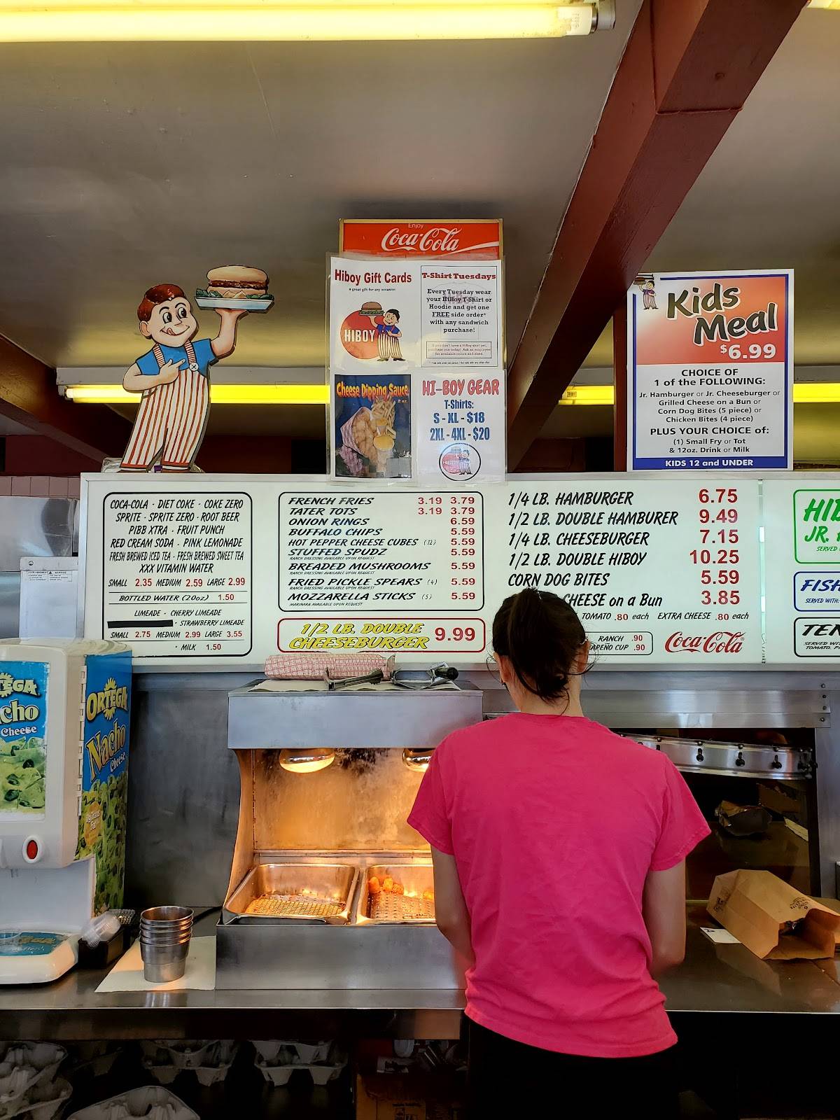 Menu at Hi-Boy Drive-in fast food, Independence, Blue Ridge Cutoff