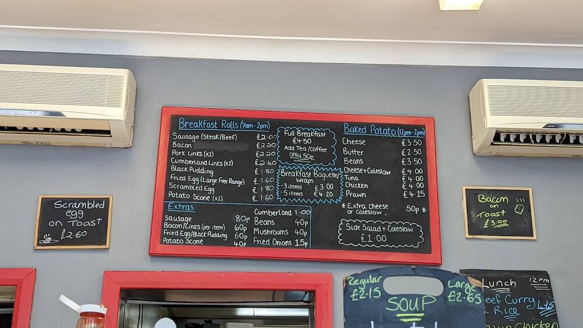 Menu at La Sandwicherie cafe, Glasgow