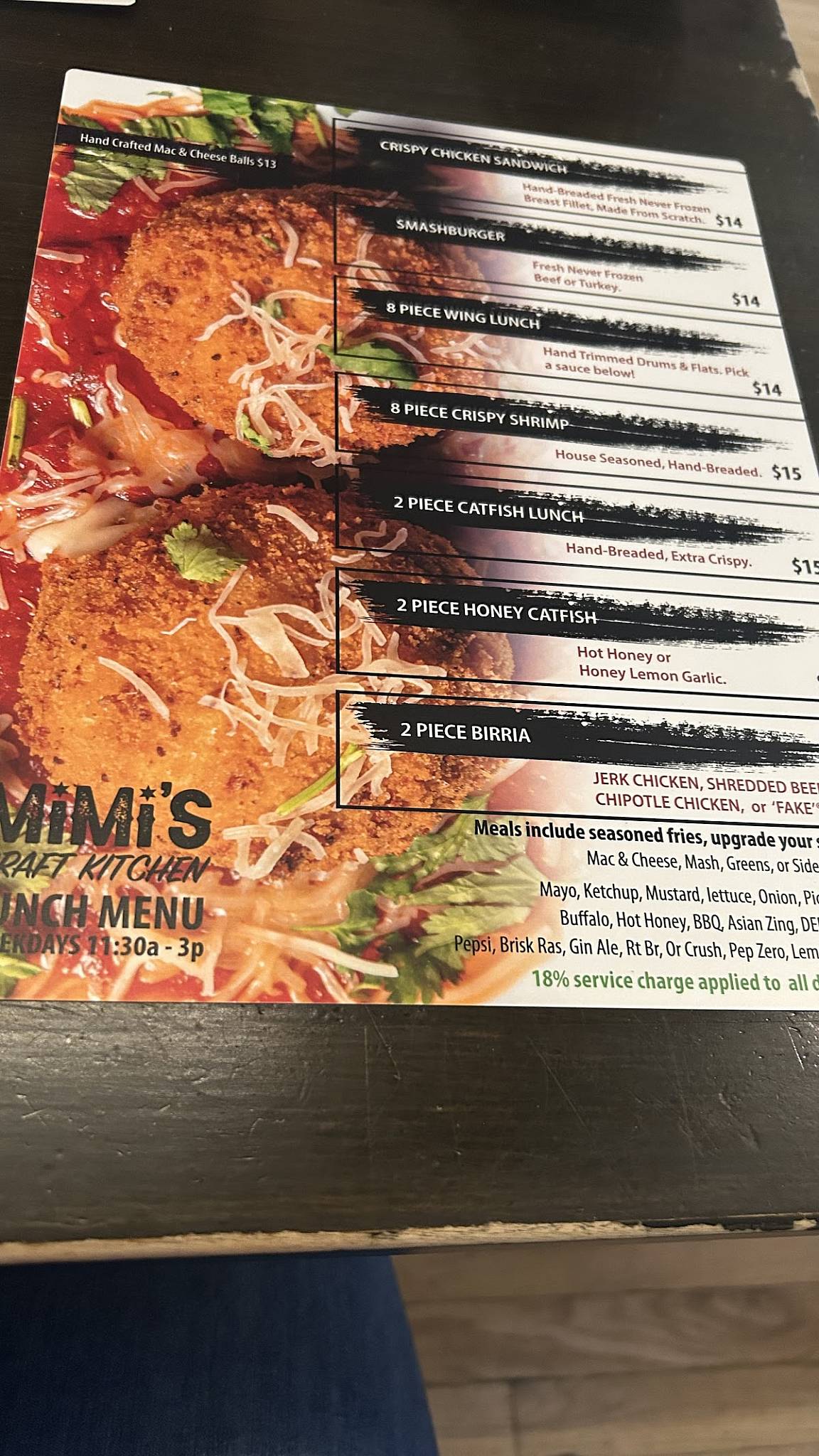 Menu at MiMi's Craft Kitchen fast food, Chicago