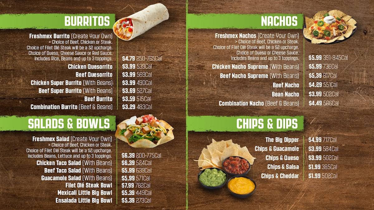 Menu at Taco Mayo fast food, Lawton, NW Cache Rd