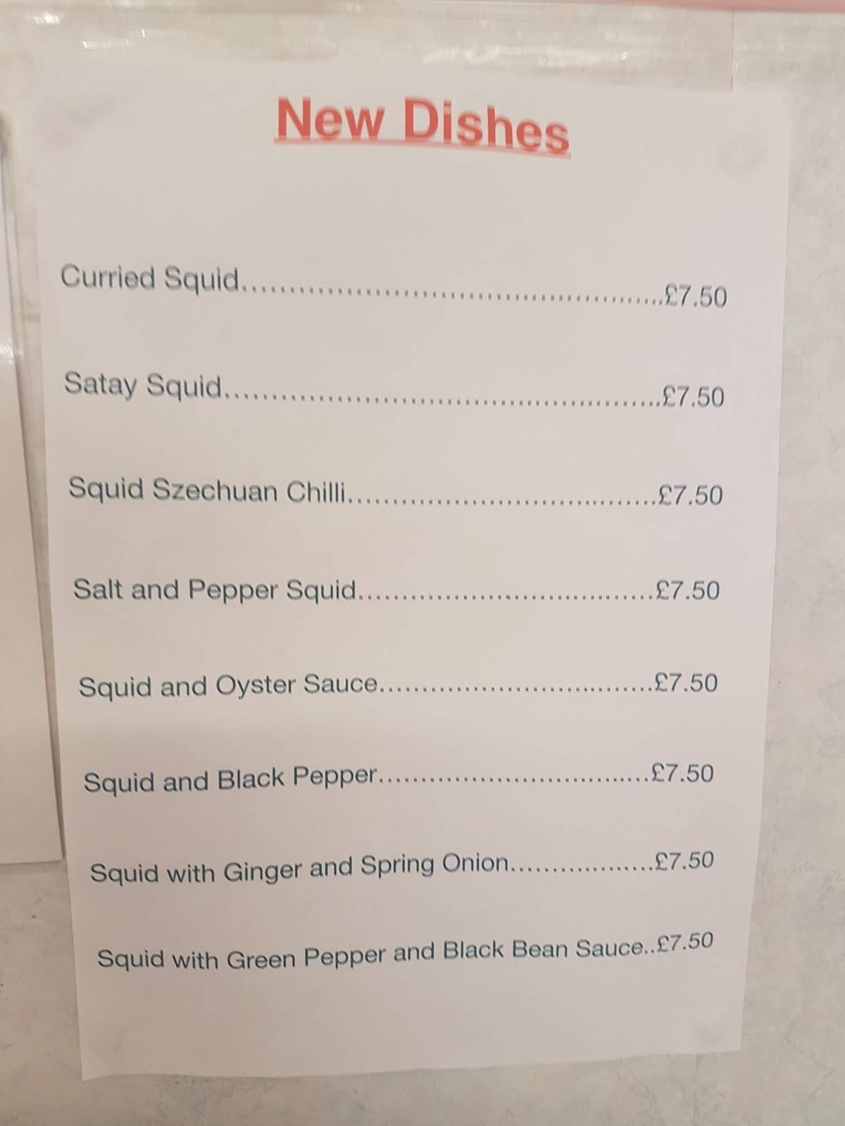 Menu at The Dragon fast food, Dalton-in-Furness