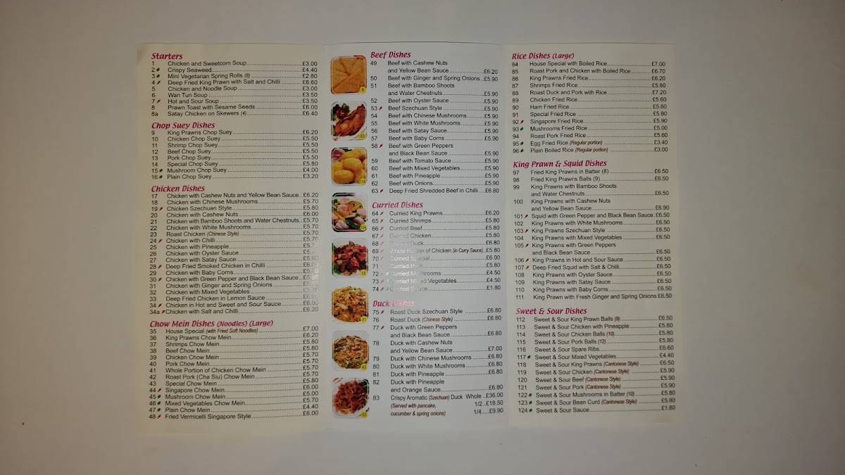 Menu at The Golden Dragon fast food, Chatham, 383 Walderslade Rd