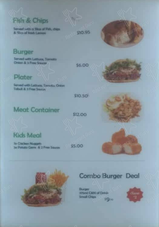Menu at Yumm Kebab fast food, Strathpine