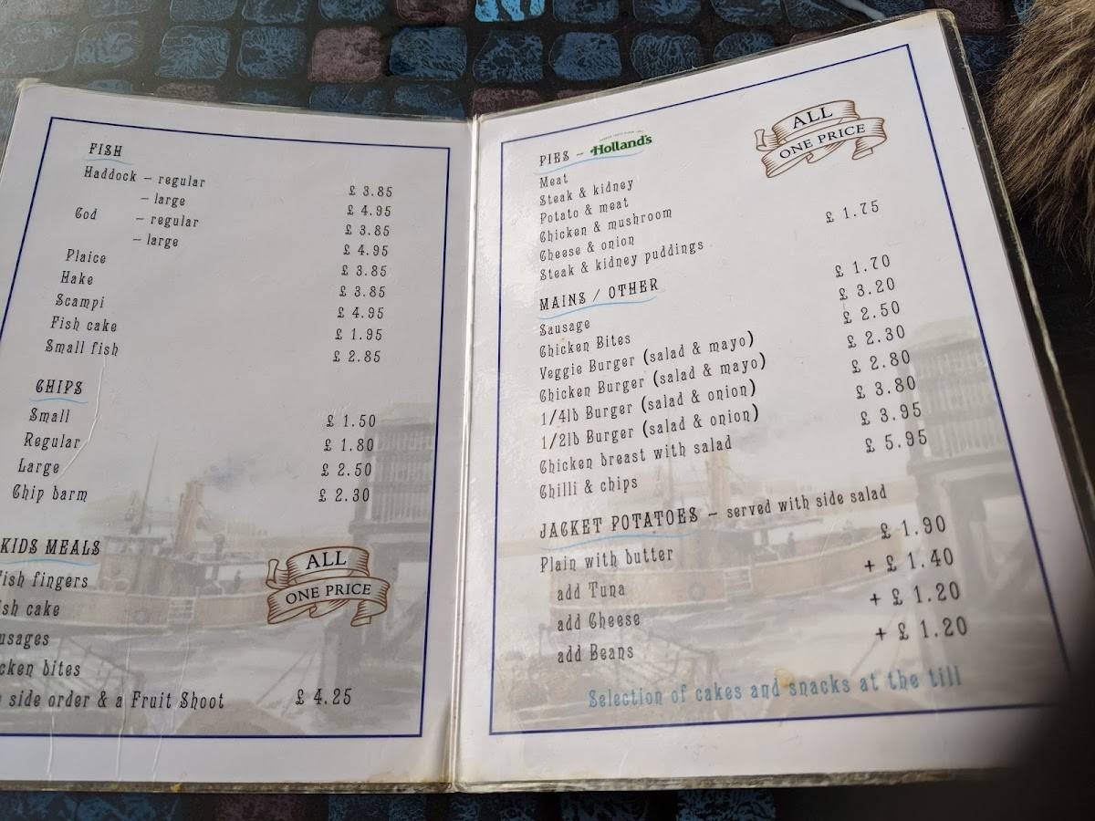 Menu at Ferry Café cafe, Fleetwood