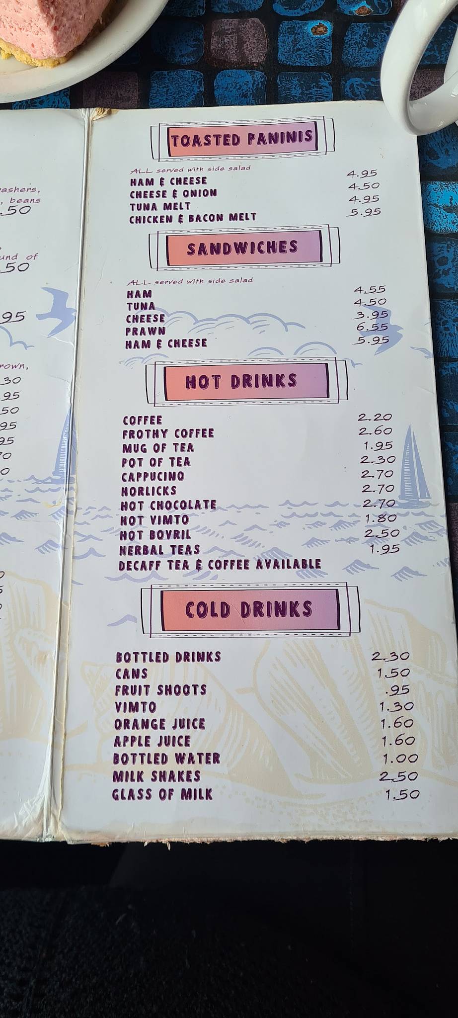 Menu at Ferry Café cafe, Fleetwood