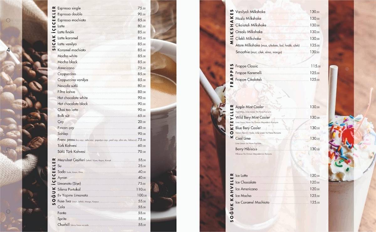 Menu at Fes Cafe, Silivri, Albay Yunus Dirik Sk. No:40