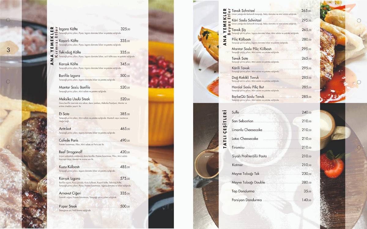 Menu at Fes Cafe, Silivri, Albay Yunus Dirik Sk. No:40