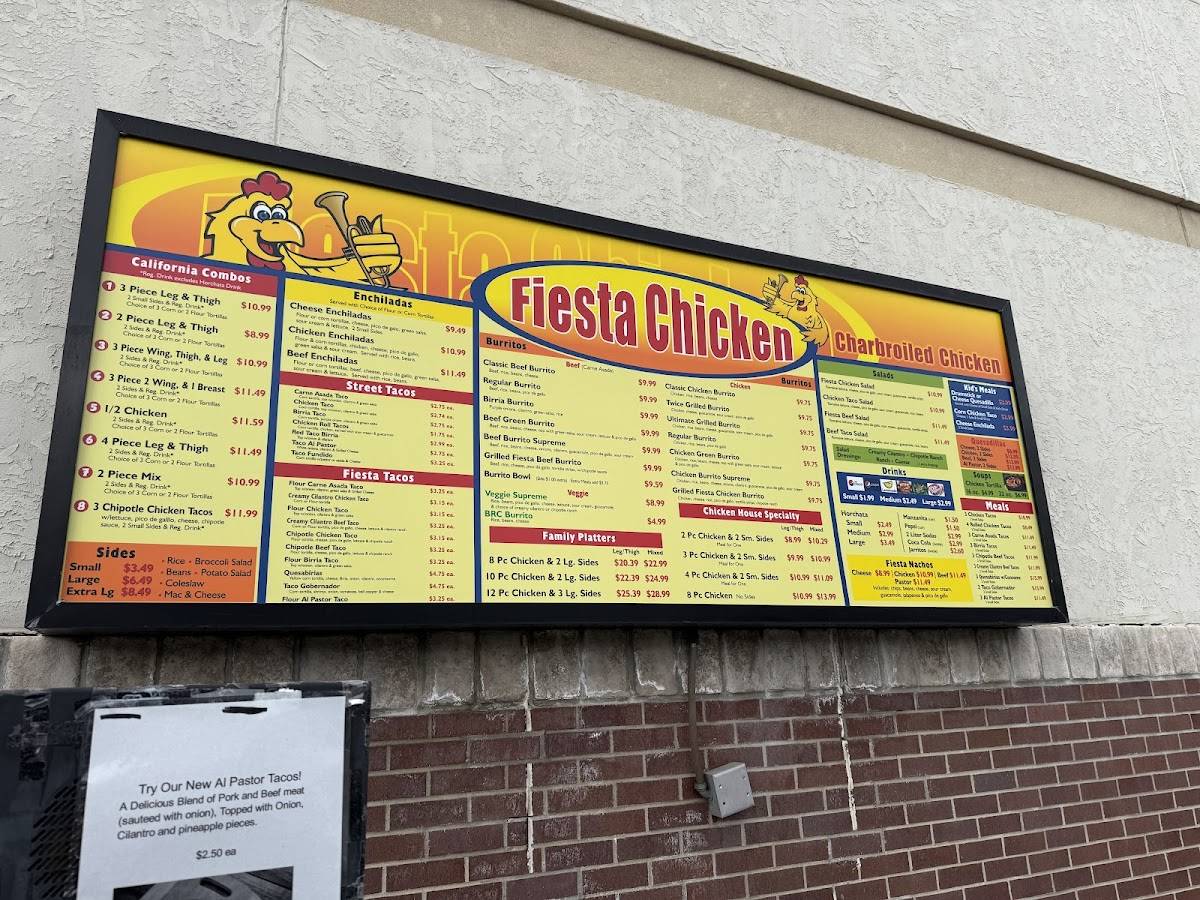 Menu at Fiesta Chicken restaurant, Boise, W Ustick Rd