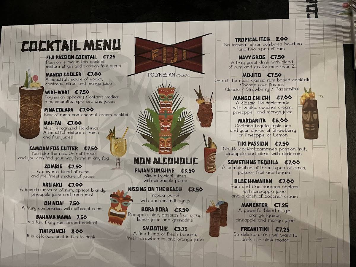 Speisekarte von Fiji Polynesian Cuisine, Agia Napa, X2Q2+65V