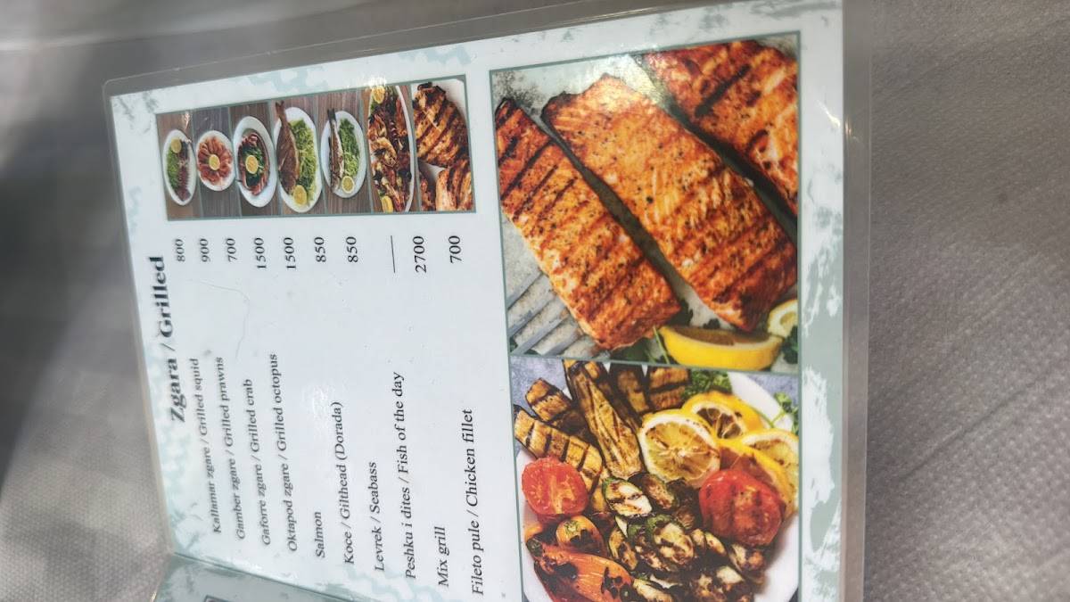 Menu at Fisherman's Grill restaurant, Ksamil