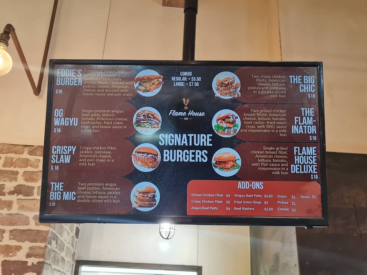 Menu at Flame House restaurant, Campsie
