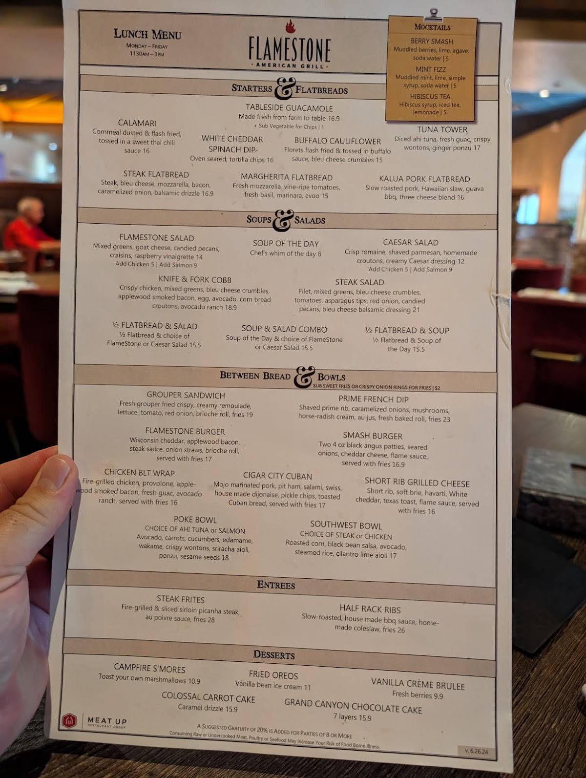 Menu at FlameStone American Grill pub & bar, Oldsmar, Tampa Rd