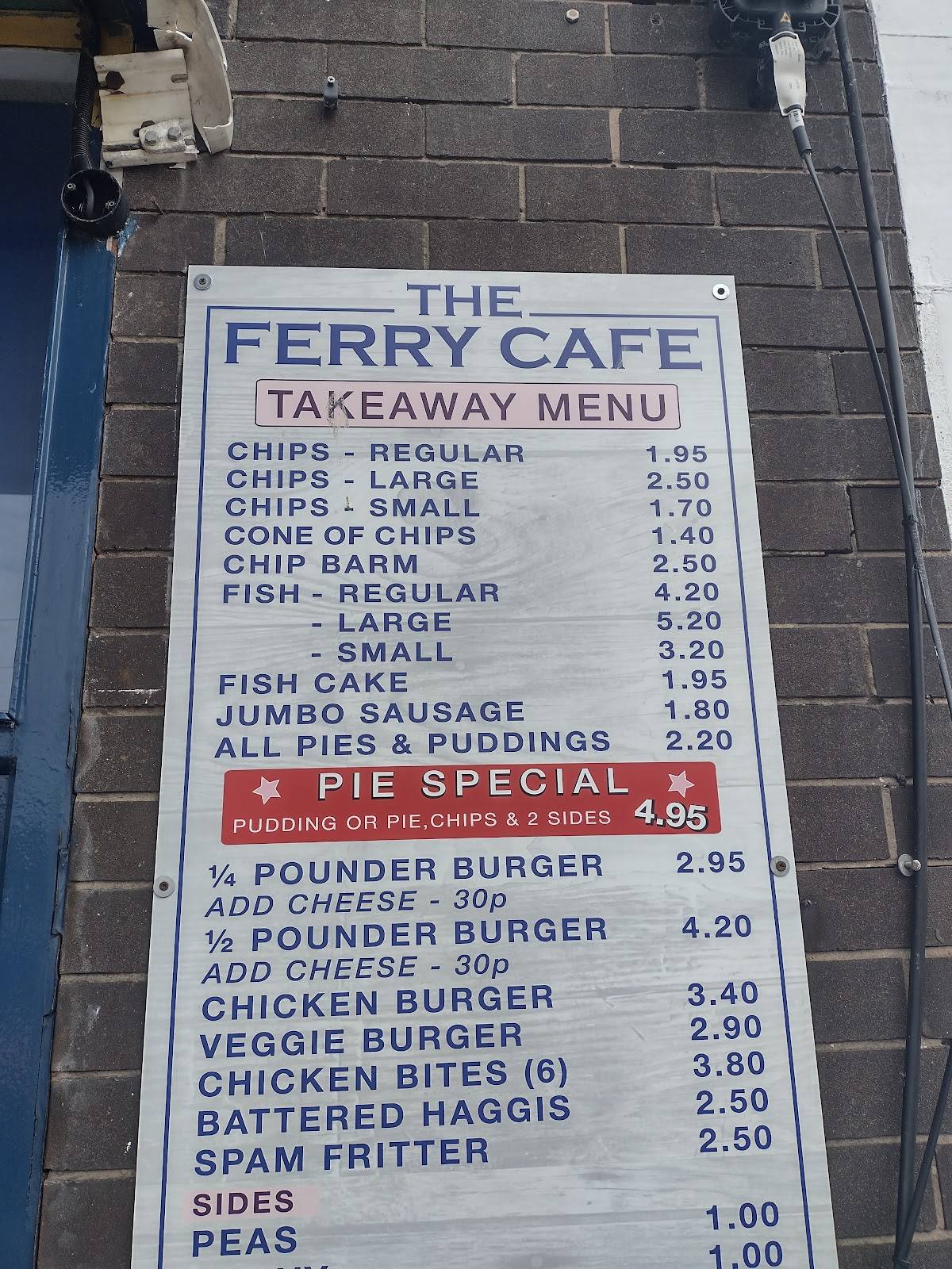 Menu at Ferry Café cafe, Fleetwood