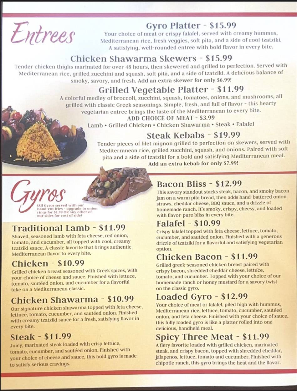 Menu at Foodies Restaurant & Grill, Russellville, E Parkway Dr #2