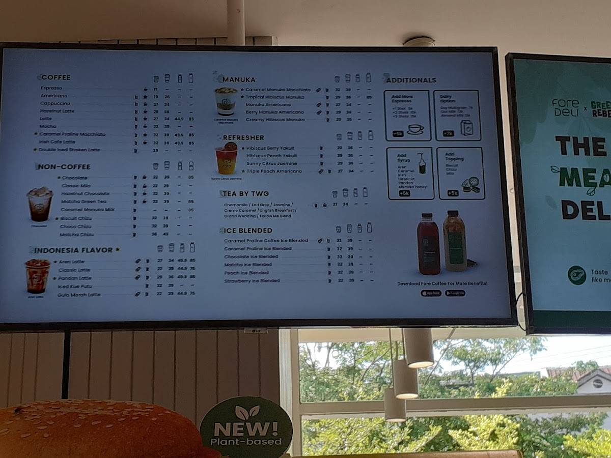 Menu at Fore Coffee - Mall Panakkukang, Makassar, Makassar