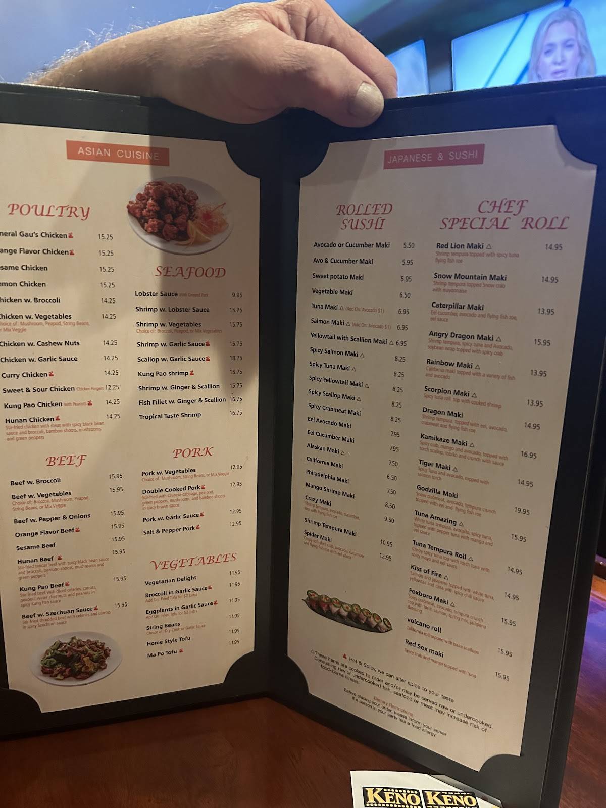 Menu at Foxboro Mandarin Chinese &Japanese Restaurant, Foxborough