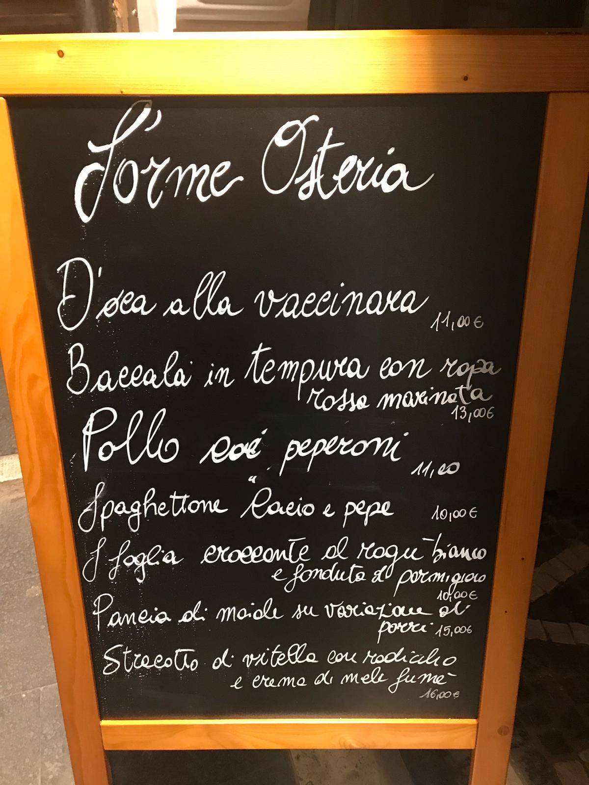 Menu da Ristorante La Terra e il Mare, Frascati