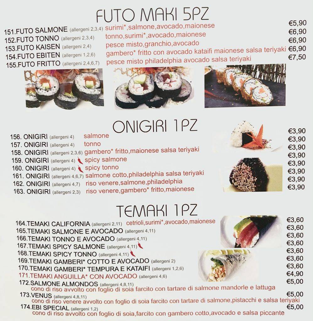 Menu da Panda sushi ristorante, San Vittore Olona