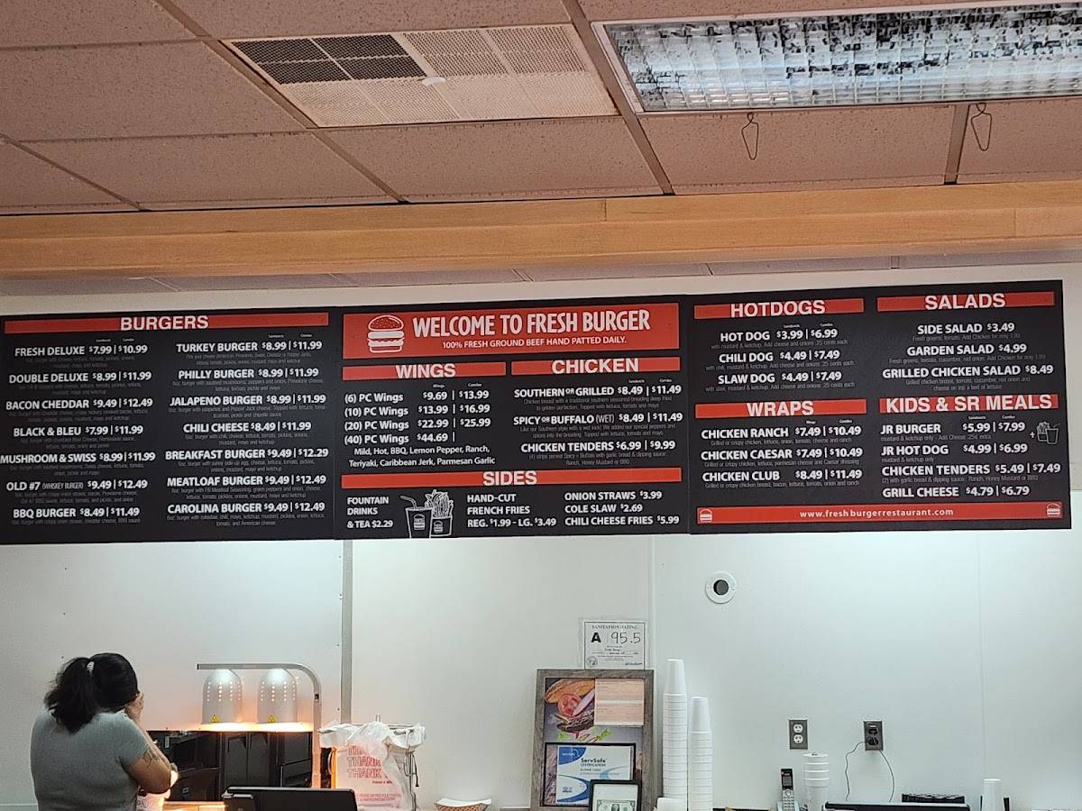 Menu at Fresh Burger restaurant, Cherokee
