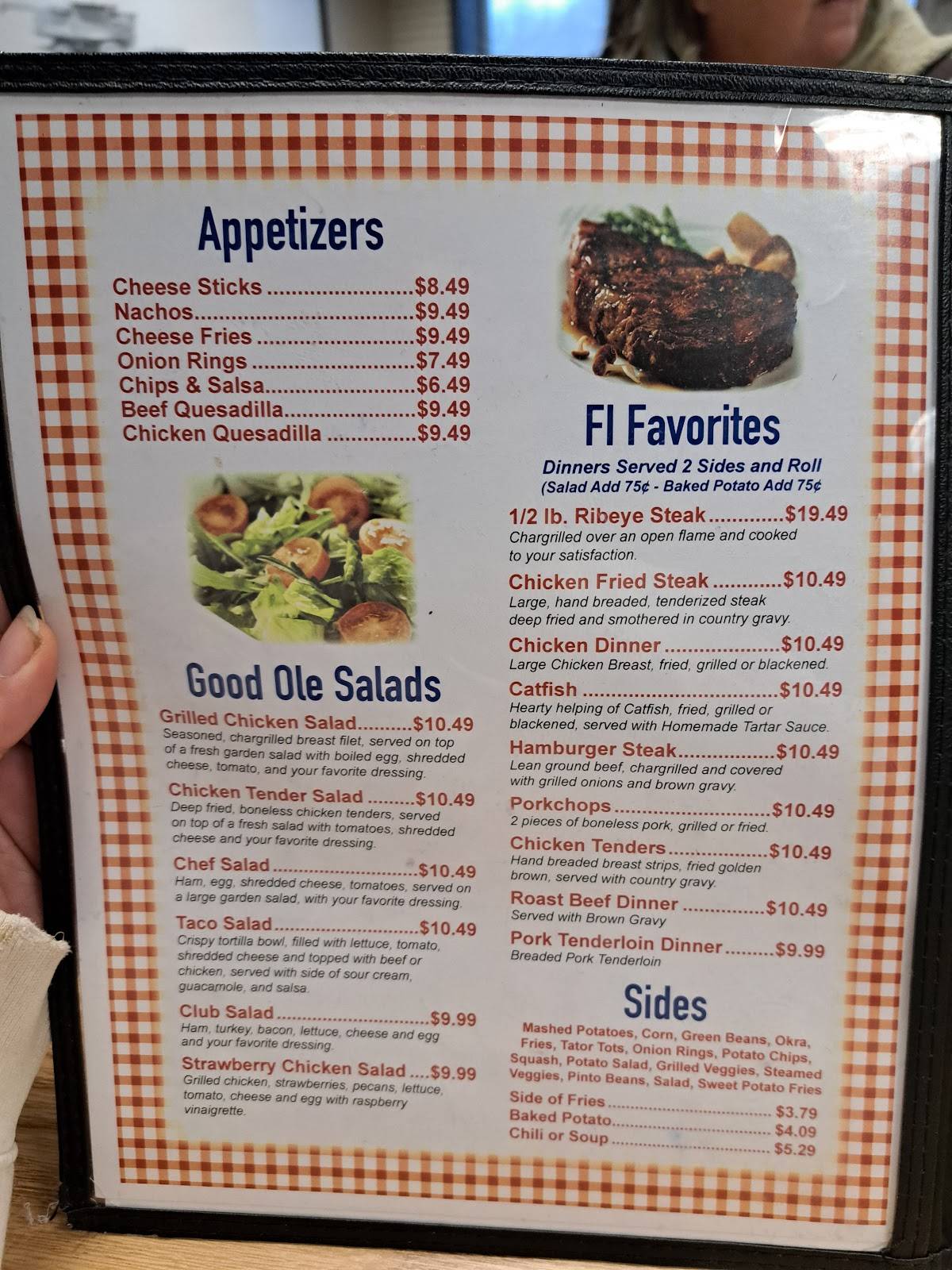 Menu at Friendship Inn Restaurant, Altus