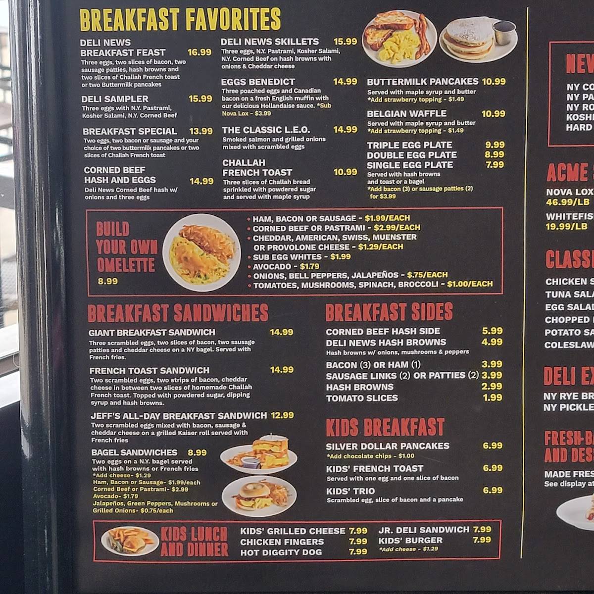 Menu at DELI NEWS FRISCO restaurant, Frisco