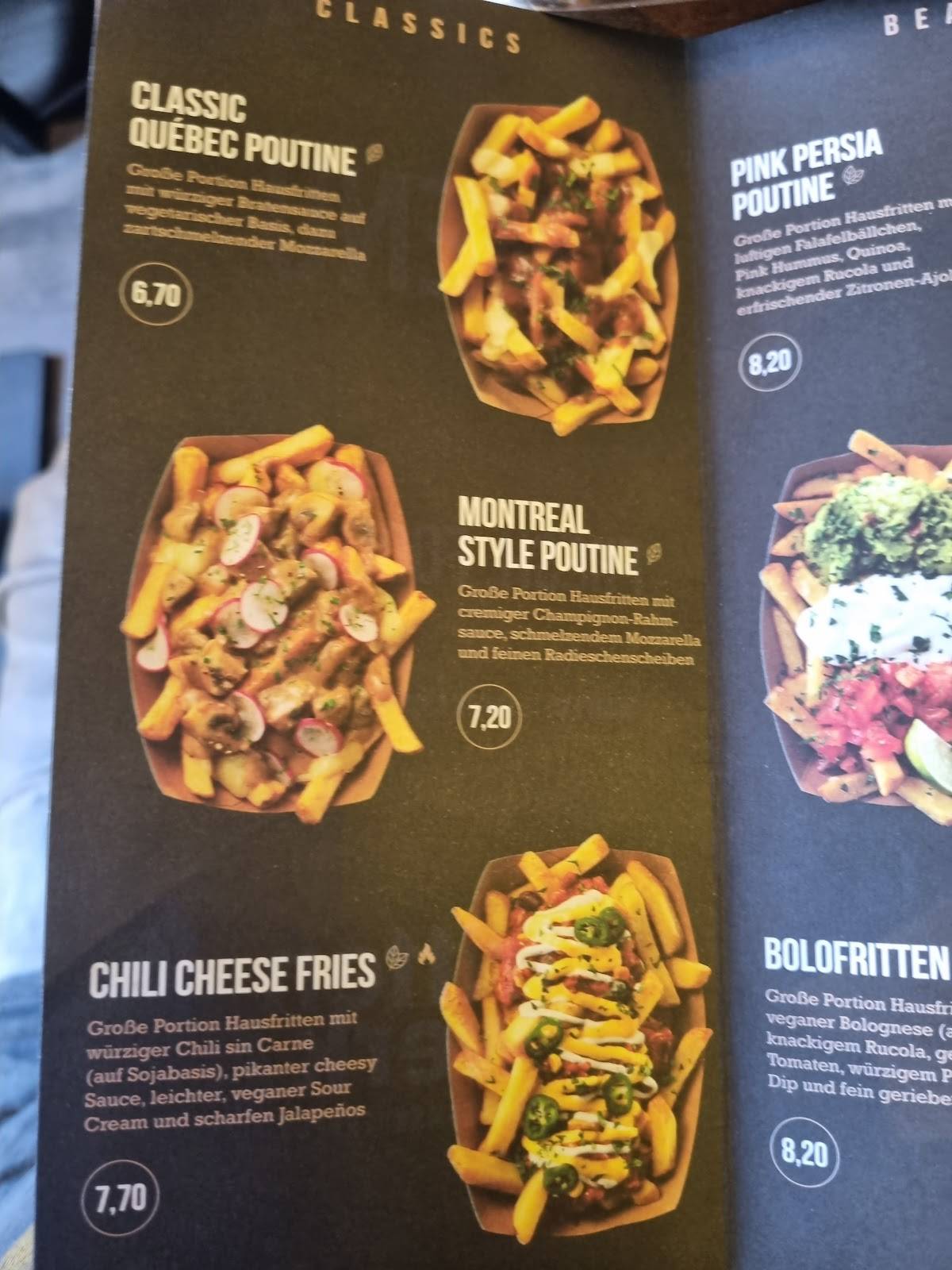 Speisekarte von Frittenwerk Münster fast Food, Münster