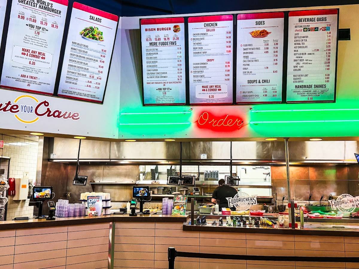 Menu at Fuddruckers restaurant, Saskatoon, 8 St E