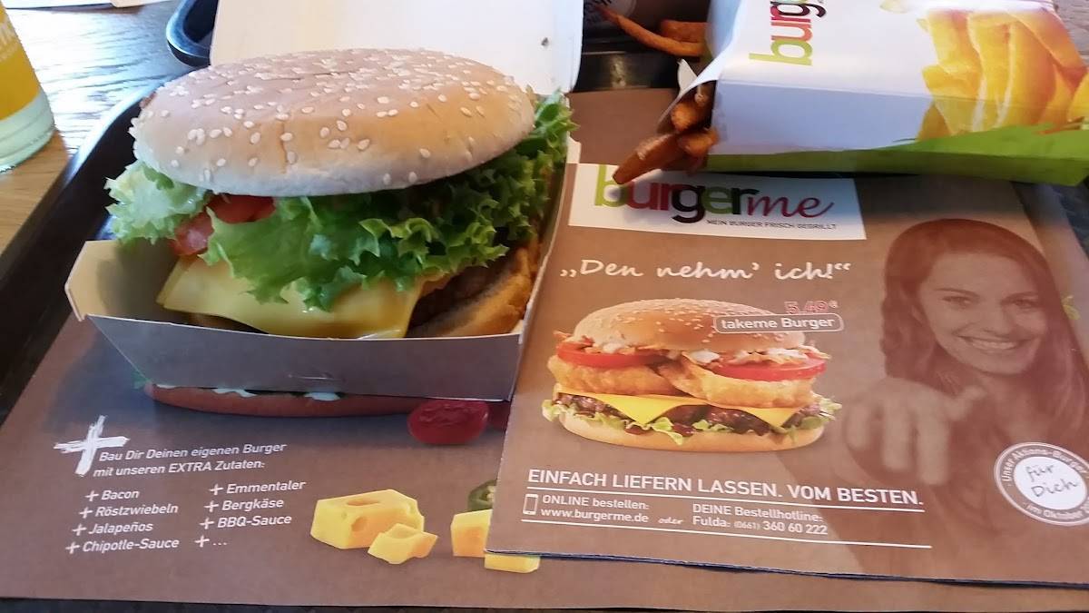 Speisekarte von burgerme fast Food, Fulda