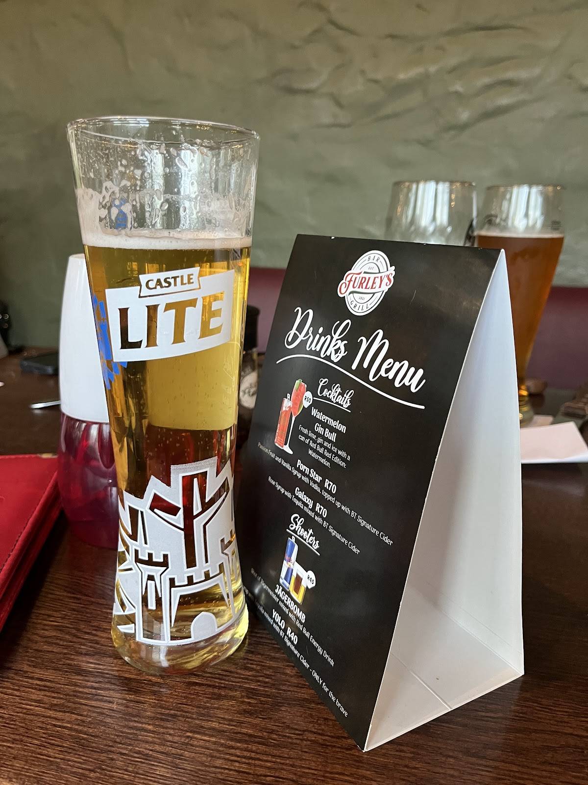 Menu at Furleys pub & bar, Cape Town