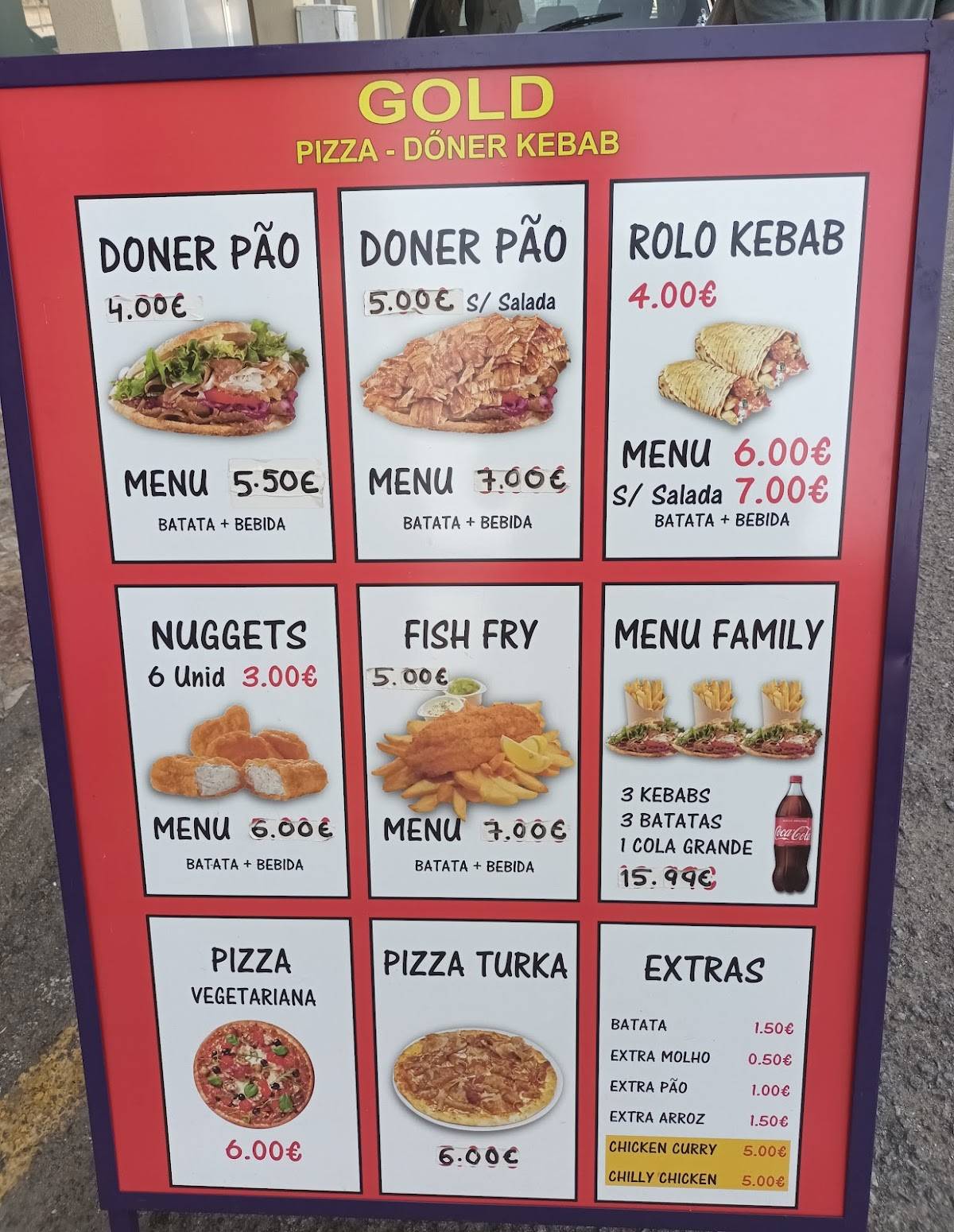 Menu em GOLD PIZZA DONER KEBAB restaurante, Lagoa
