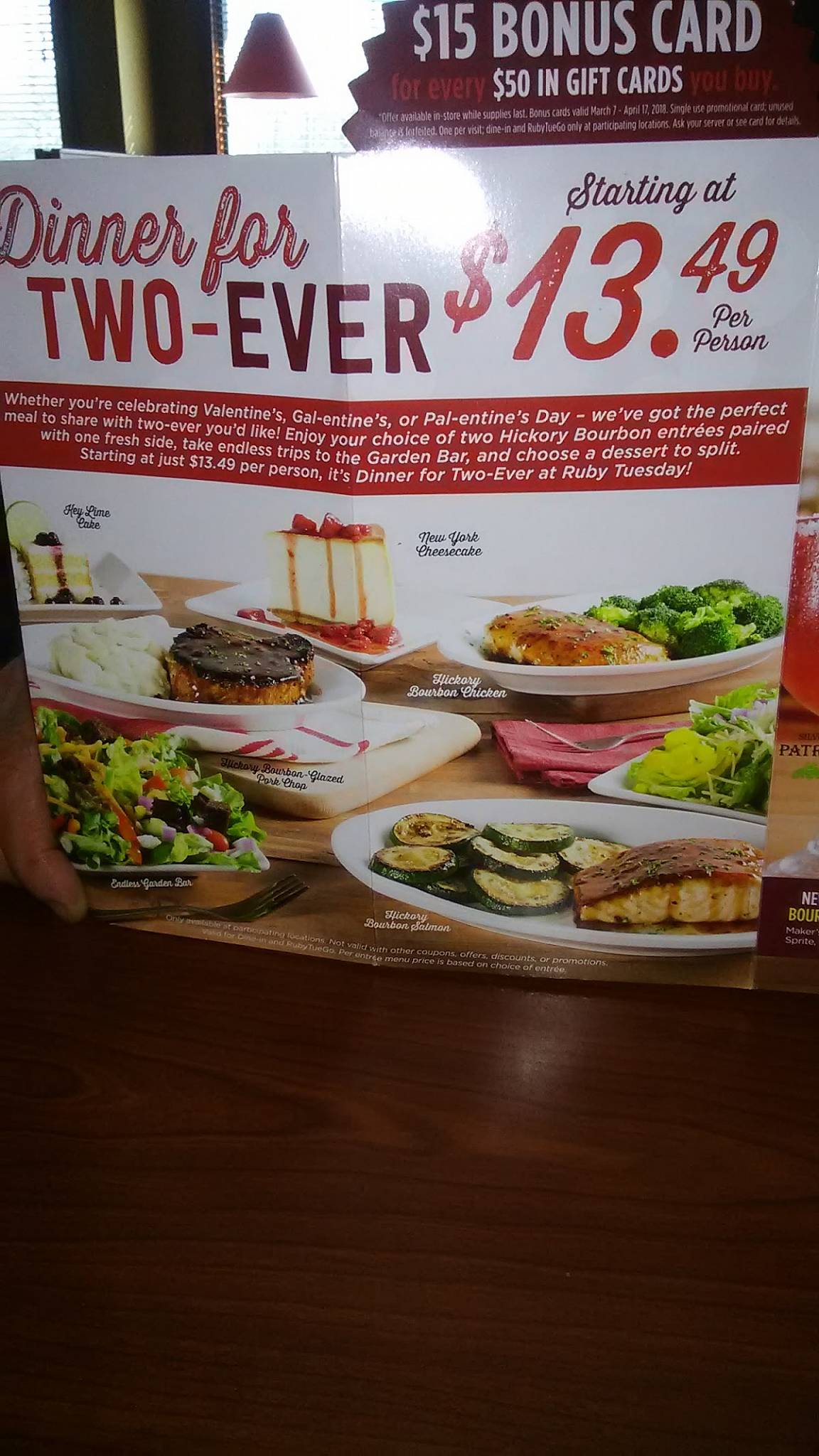 Menu at Ruby Tuesday restaurant, Gadsden, 113 Walker St