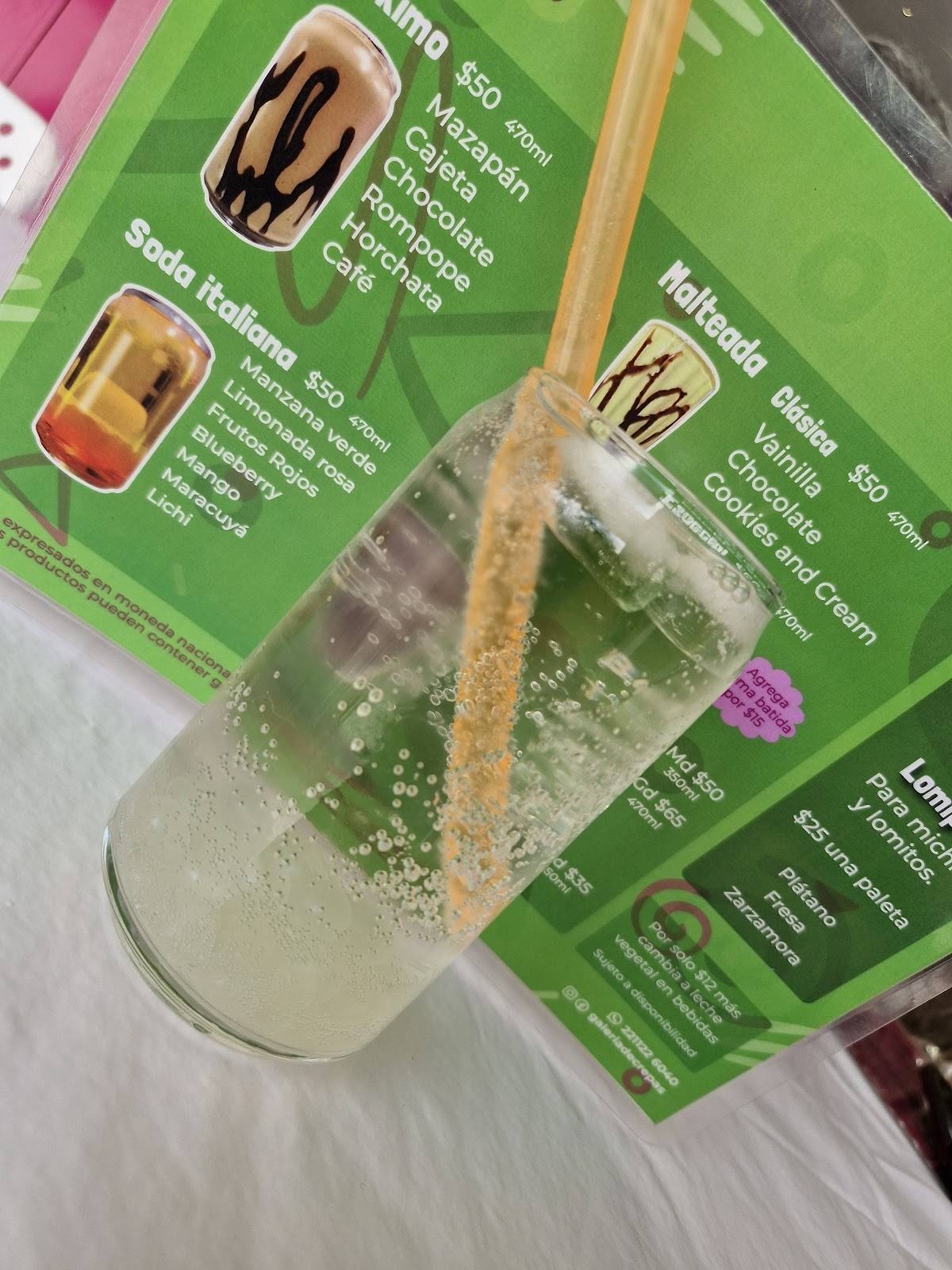 Menu at Galería de crepas restaurant, Puebla City