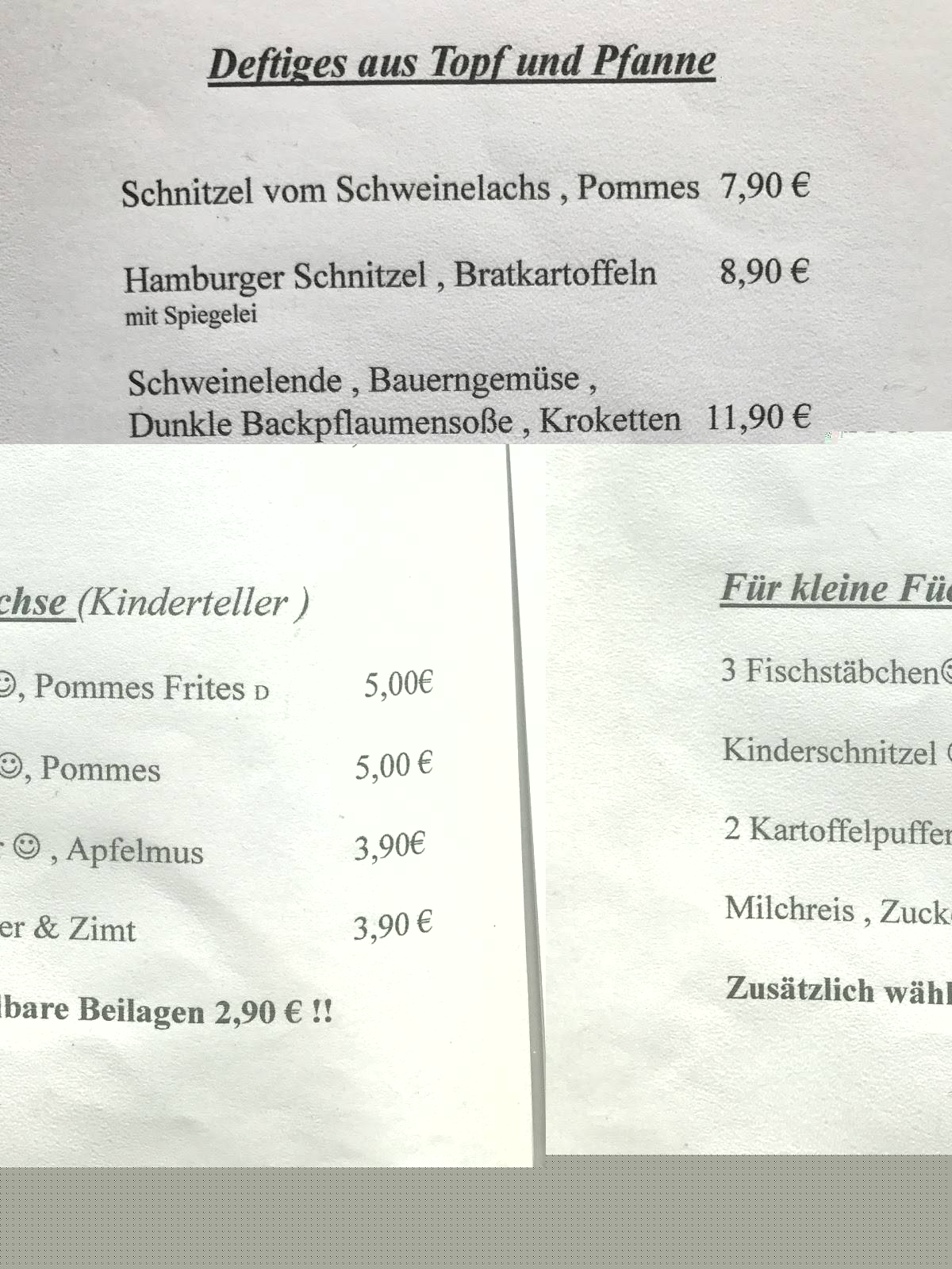 Speisekarte von Gasthaus Heinemann restaurant, Jerichow, Gasthaus Heinemann
