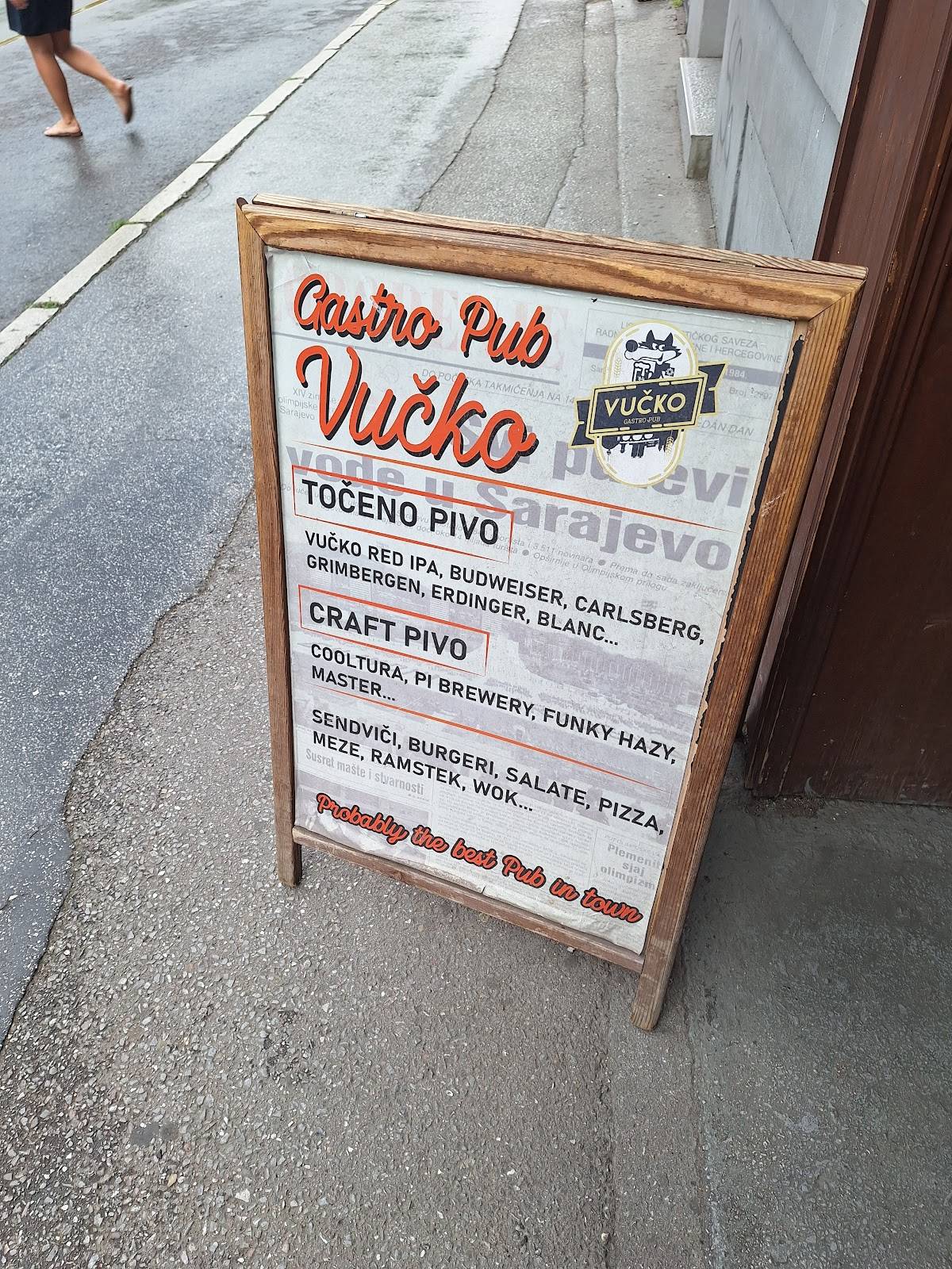 Menu at Gastro Pub Vučko, Sarajevo
