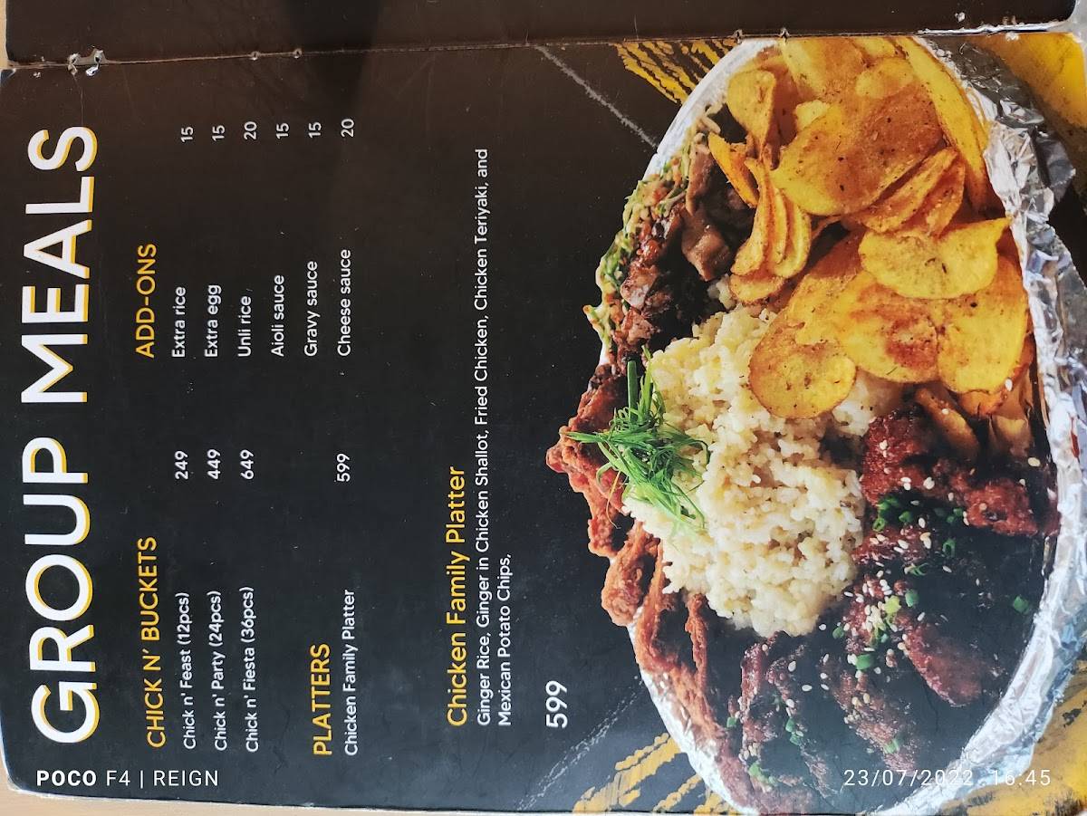 Menu at Chums Restaurant, General Trias