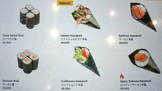Menu at Genki Sushi restaurant, Bandung, Paskal Hyper Square