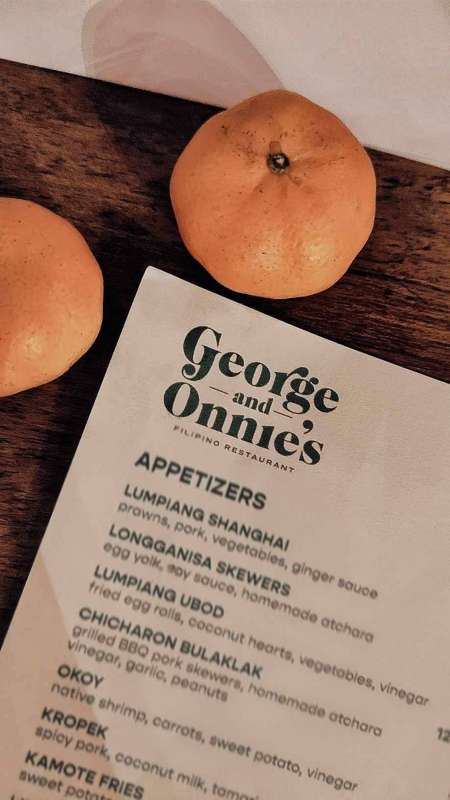 Menu at George and Onnie's - BGC restaurant, Taguig, Ground Floor