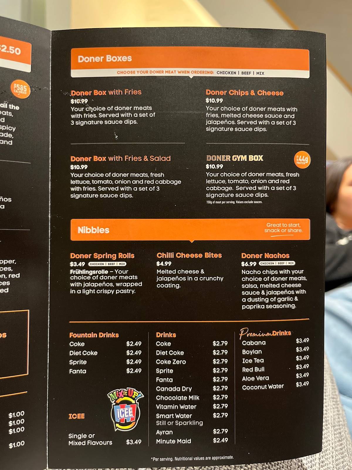 Carta del restaurante German Doner Kebab, Toronto