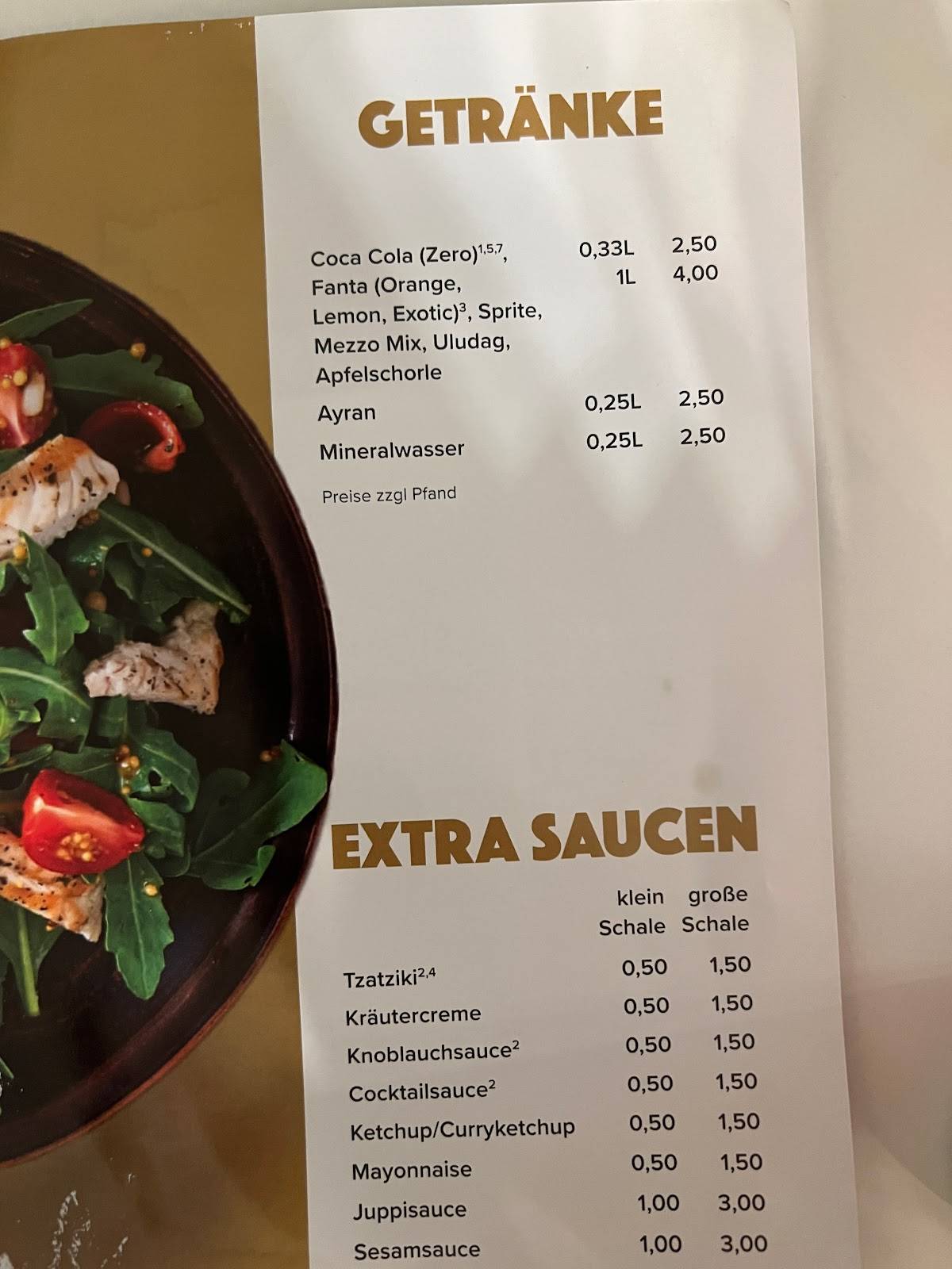 Speisekarte von Pizza Hood, Gescher