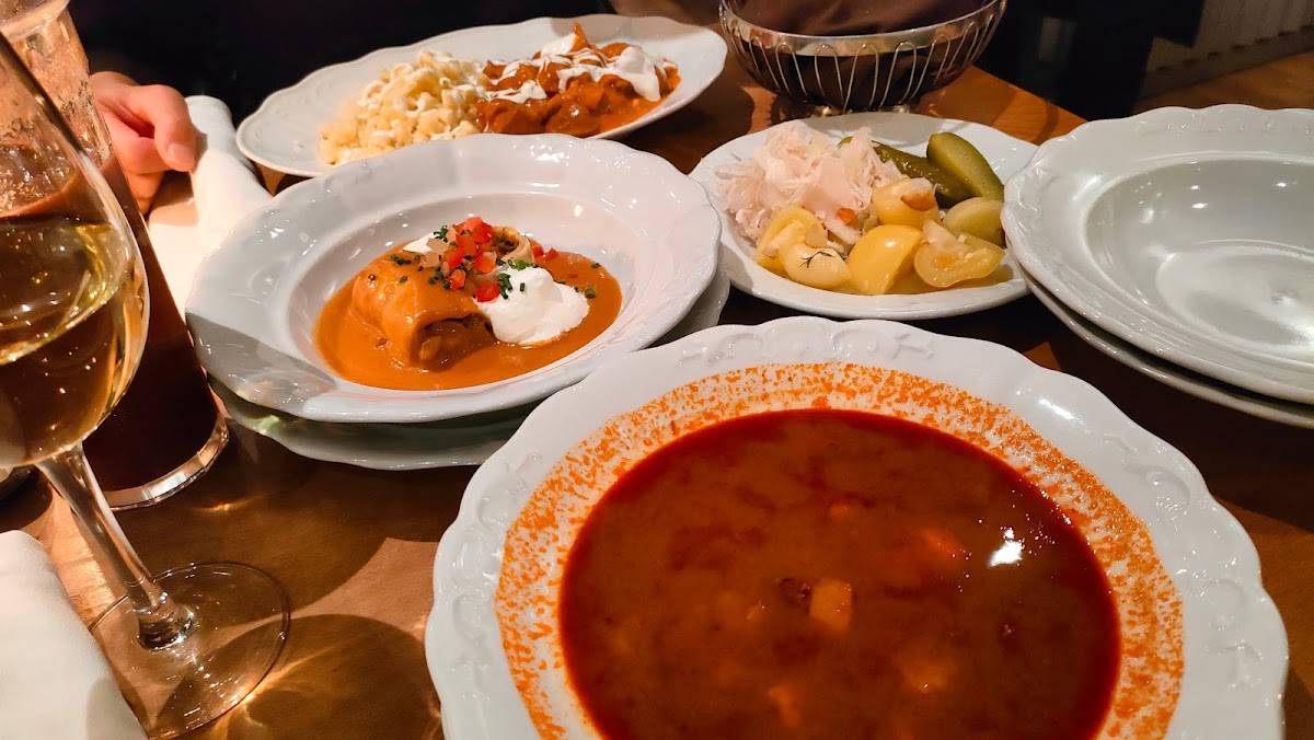 Menu at Gettó Gulyás restaurant, Budapest