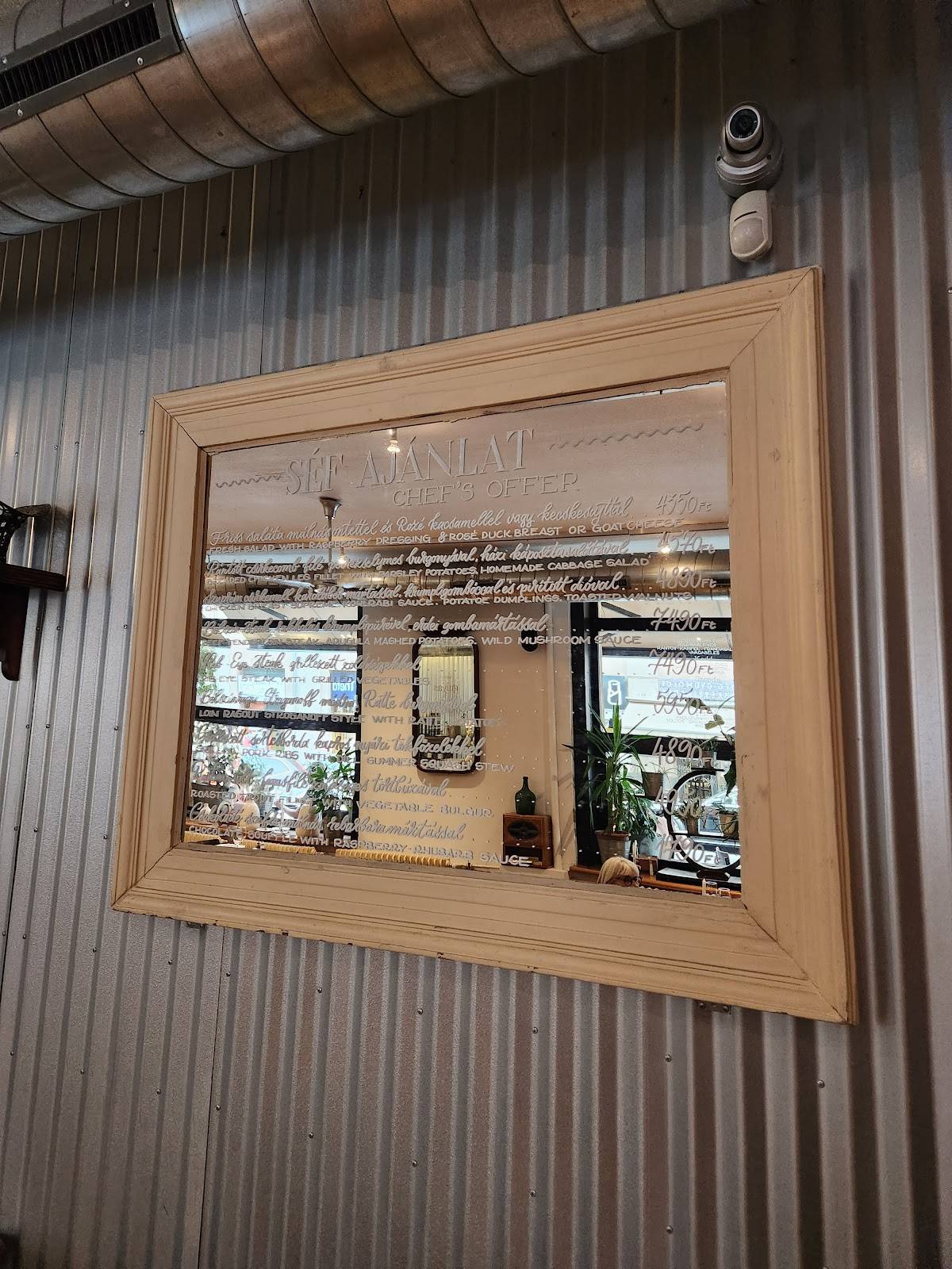 Menu at Gettó Gulyás restaurant, Budapest