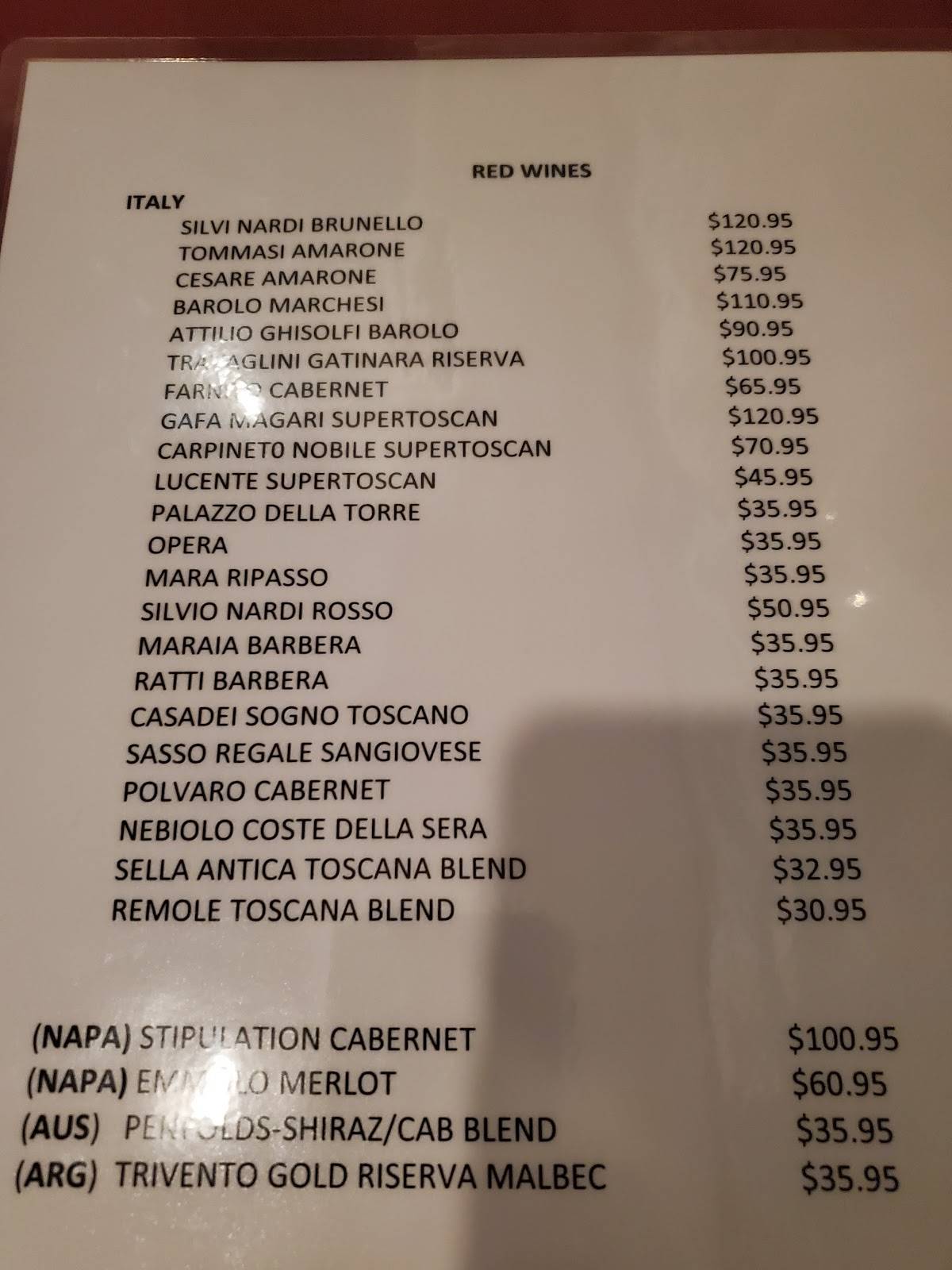 Menu at Giovanni's Italian Restaurant, Greenville, Woodruff Rd #4